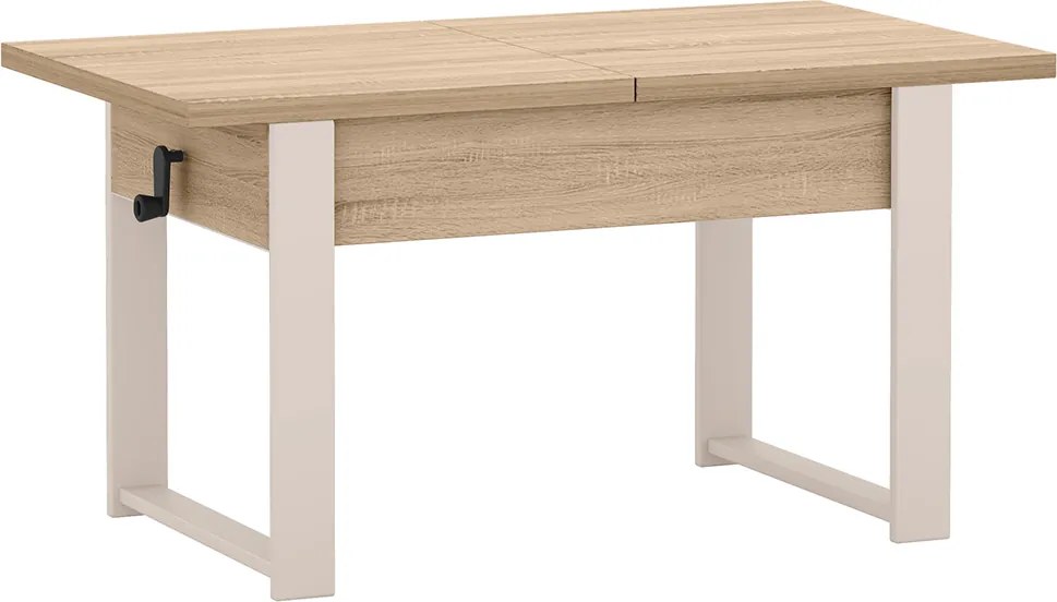 Rozkládací polohovací konferenční stolek HOGO 3v1 | 120-157x62,5-74,5x67 cm | síla horní desky 32 mm | dub sonoma/nohy kašmír