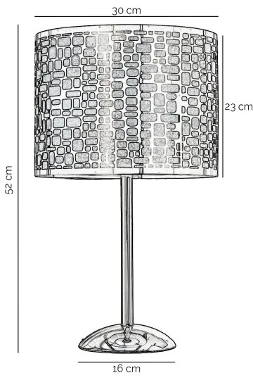 ONLI - Stolní lampa BRUCE 1xE27/15W/230V 52 cm matný chrom