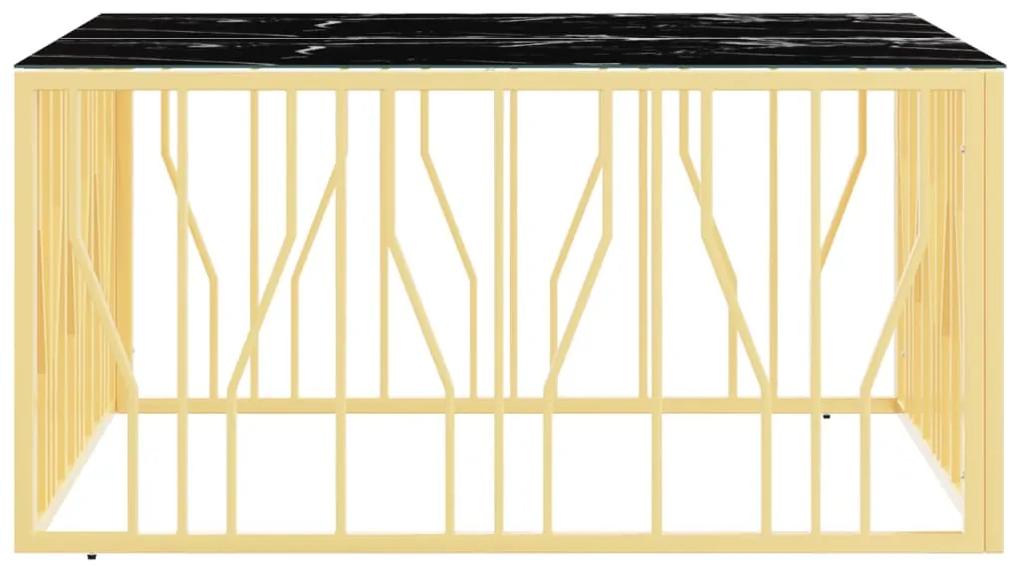 Konferenční stolek zlatý 100 x 100 x 50 cm nerezová ocel a sklo - Default Title