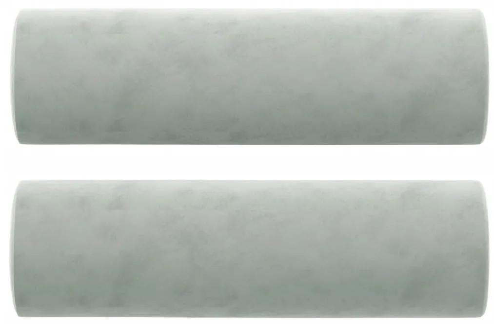 2místná pohovka s polštáři světle šedá 120 cm samet - Default Title