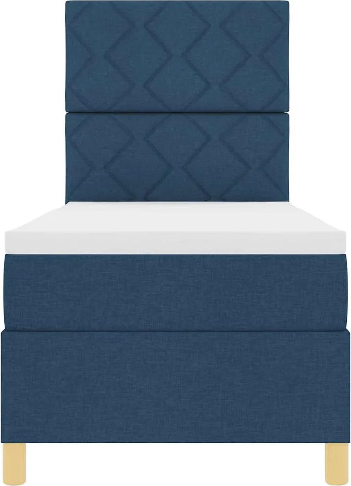 Postel s boxspringem s čelo Modrá 80 x 200 cm textil 3339657