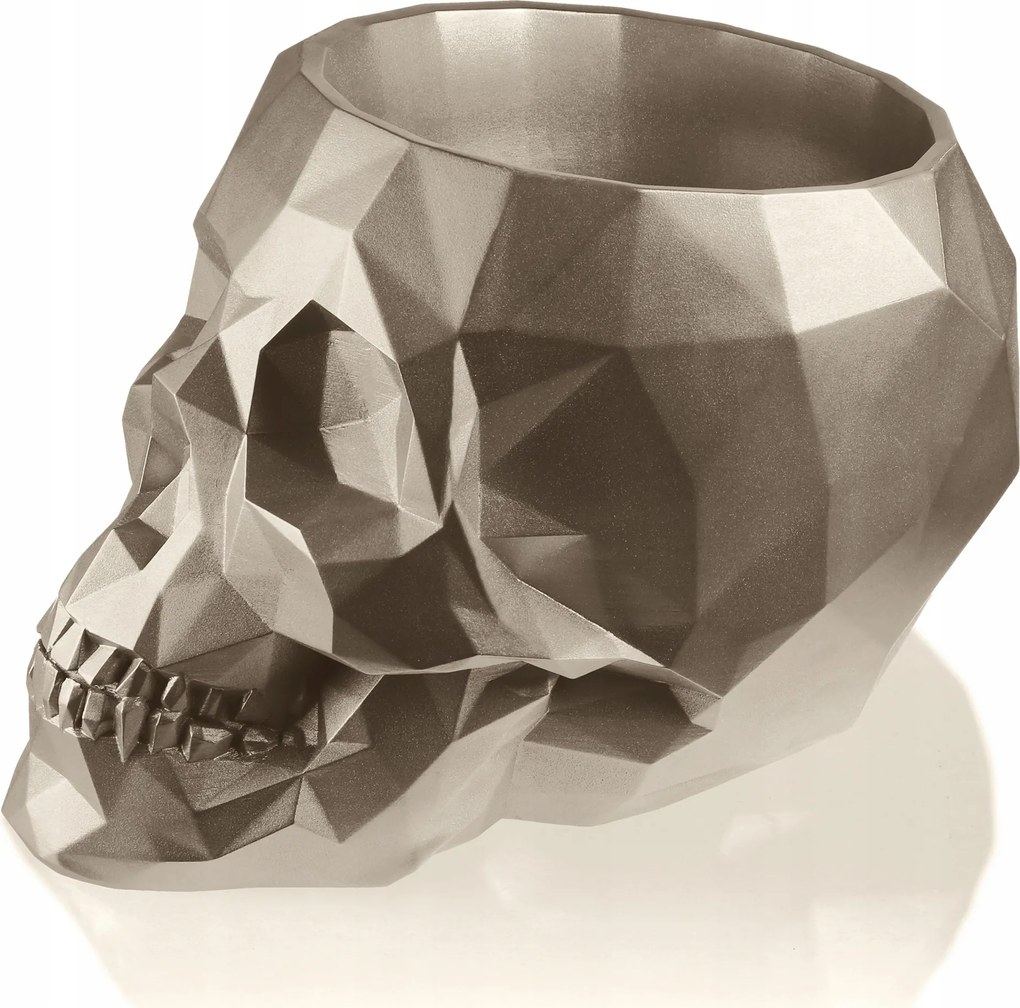 Květináč Skull Low-Poly Brass Poli 11 cm