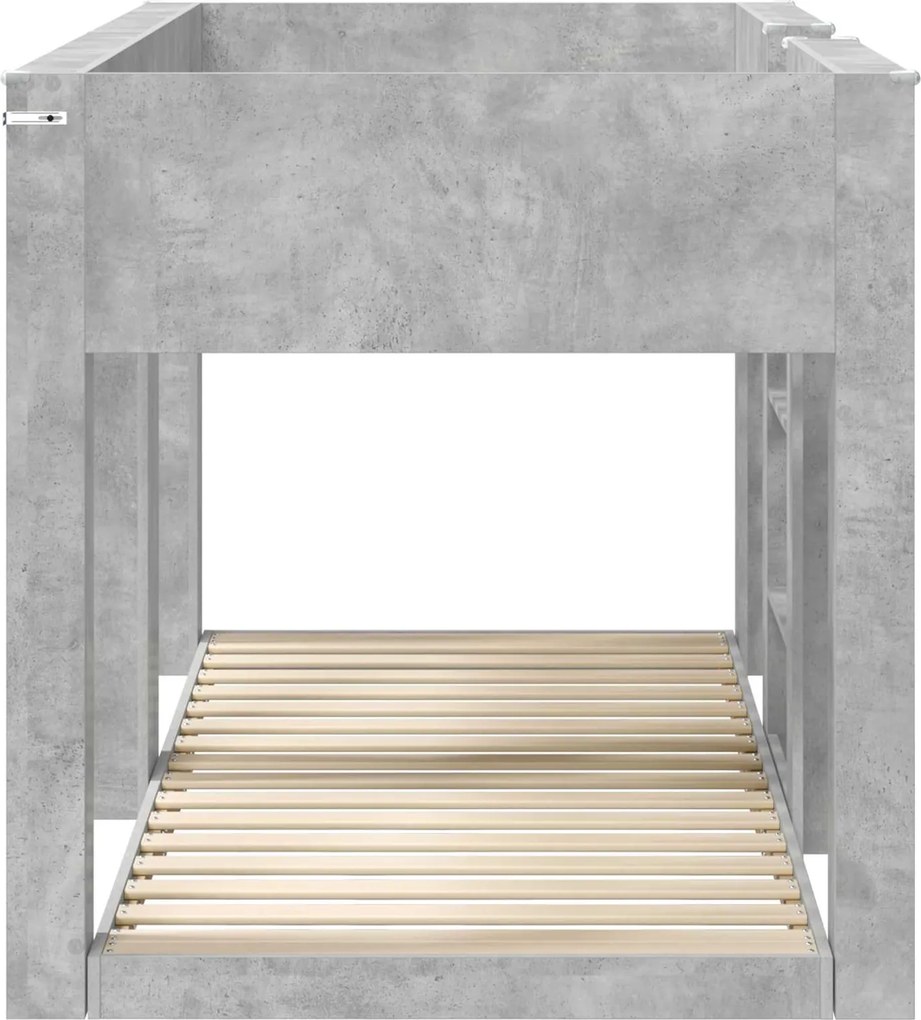 Patrová postel pro děti Betonově šedá 75 x 190 cm 3410390