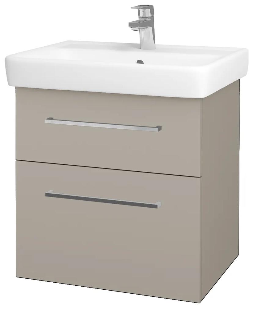 Dřevojas Koupelnová skříň Q MAX SZZ2 60 Varianta: N01 Bílá lesk / Úchytka T04 / D16 Beton tmavý