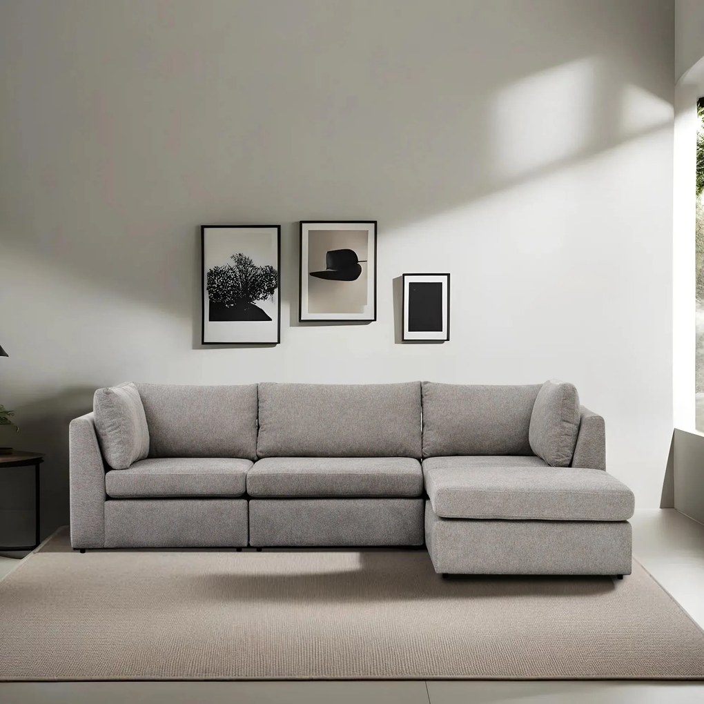 Hanah Home Rohová pohovka MOTTONA světle šedá