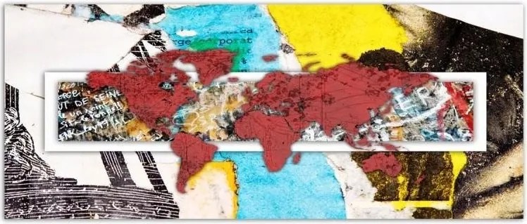 Obraz na plátně Panorama Mapa světa 120x40