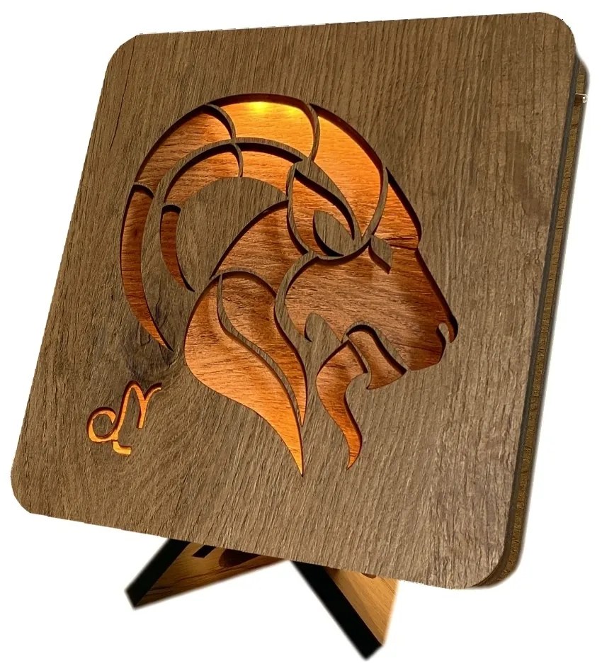 Li-Go Znamení "Kozoroh" lampa 19x19cm provedení povrchu: dub
