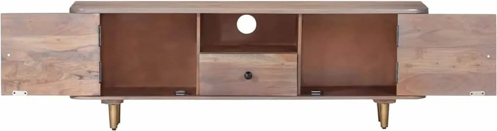 TV stolek 118 x 30 x 40 cm masivní akáciové dřevo 322684