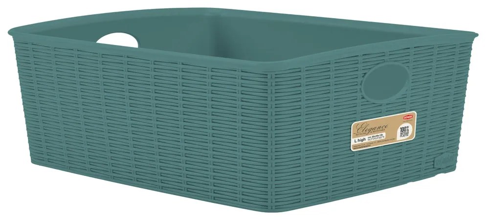 STEFANPLAST Košík Elegance L, 36x29x13cm, vysoký, zelenošedý