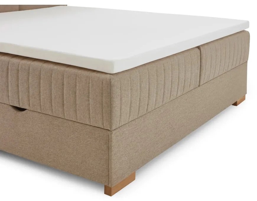 Béžová boxspring postel s úložným prostorem 180x200 cm Tambo – Meise Möbel