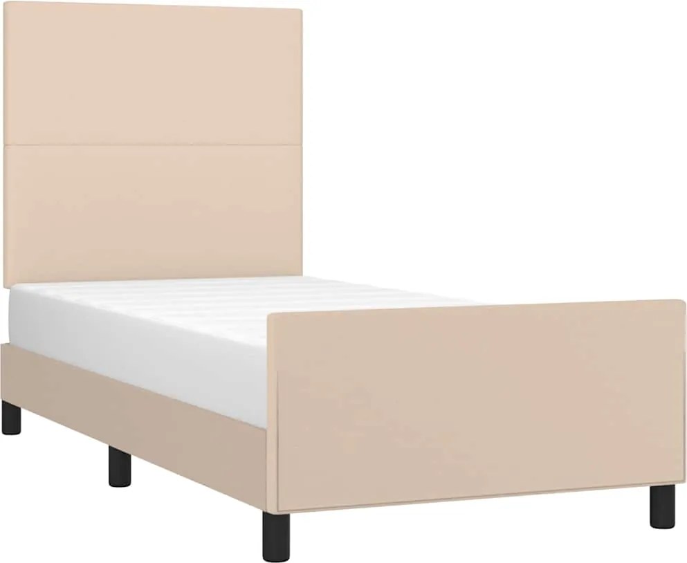 Rám postele s čelem cappuccino 90x200 cm umělá kůže 3125432