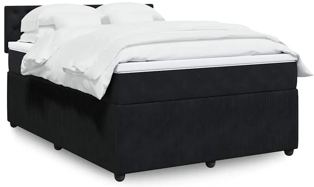 Box spring postel s matrací černá 140 x 190 cm samet 3287748