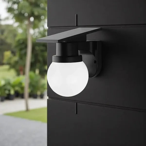 LED Solární nástěnná lampa LED/3,7V 3000/4000/6400K IP54 1800 mAh černá + DO