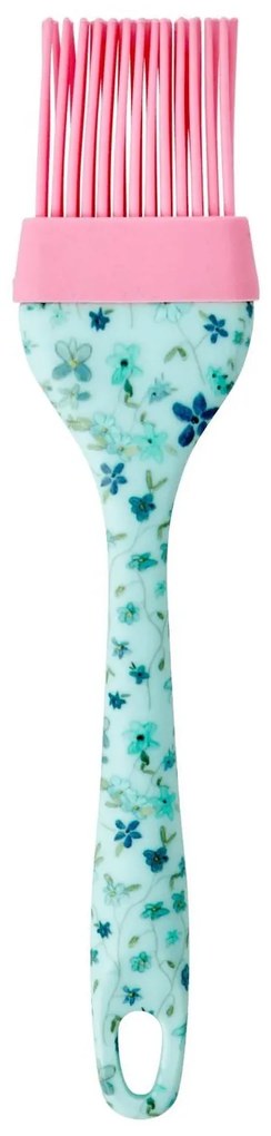 rice Silikonová mašlovačka Blue Floral, růžová barva, modrá barva, plast