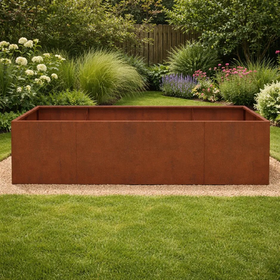 BestBerg Vyvýšený cortenový zahradní záhon  BBGR-860CT / 860 l / 200 x 100 x 43 cm / corten