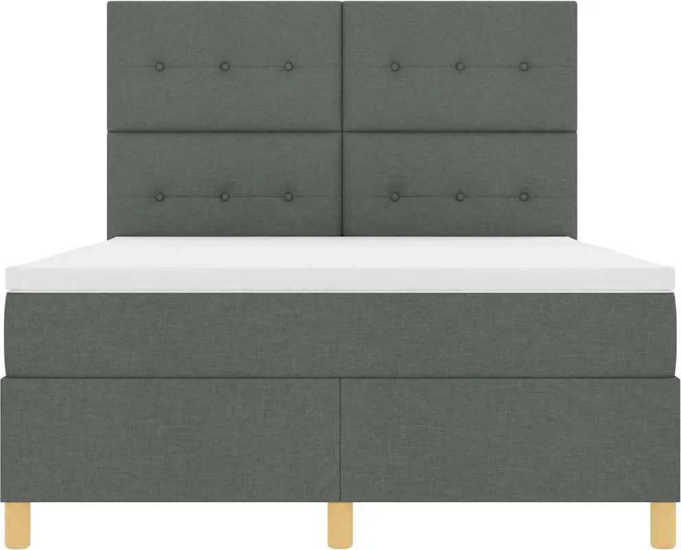 Postel s boxspringem s čelo Tmavě šedá 160 x 200 cm textil 3339631