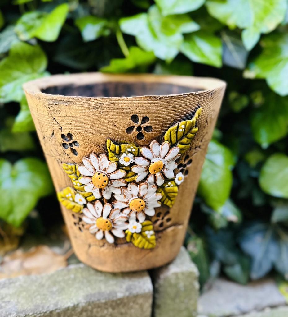 Keramika Javorník Květináč -kopretiny