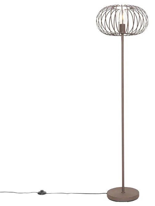 Designová stojací lampa rezavě hnědá - Johanna
