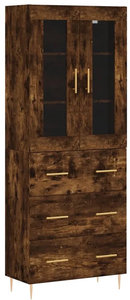 Skříň highboard kouřový dub 69,5 x 34 x 180 cm kompozitní dřevo - Default Title