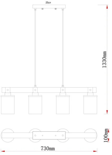 Globo 15555-4H - Lustr na lanku LILA 4xE27/60W/230V