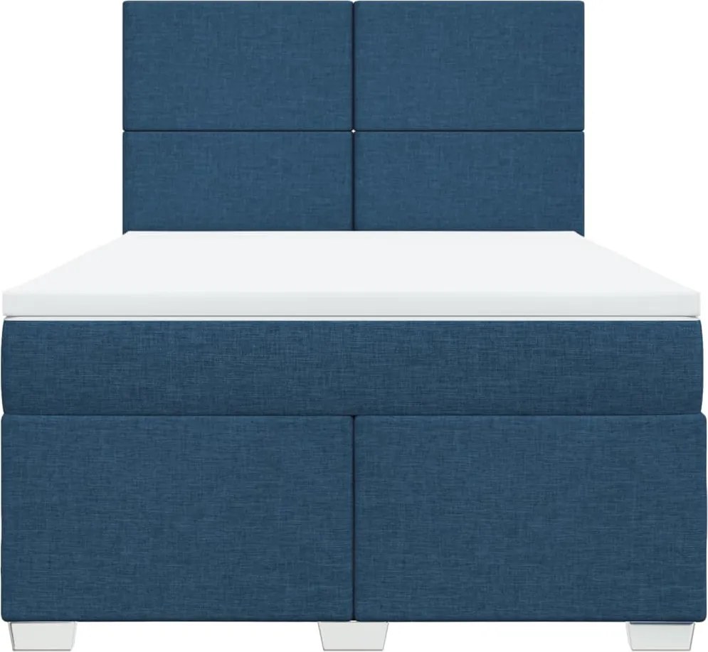 Box spring postel s matrací modrá 160x200 cm textil 3292838