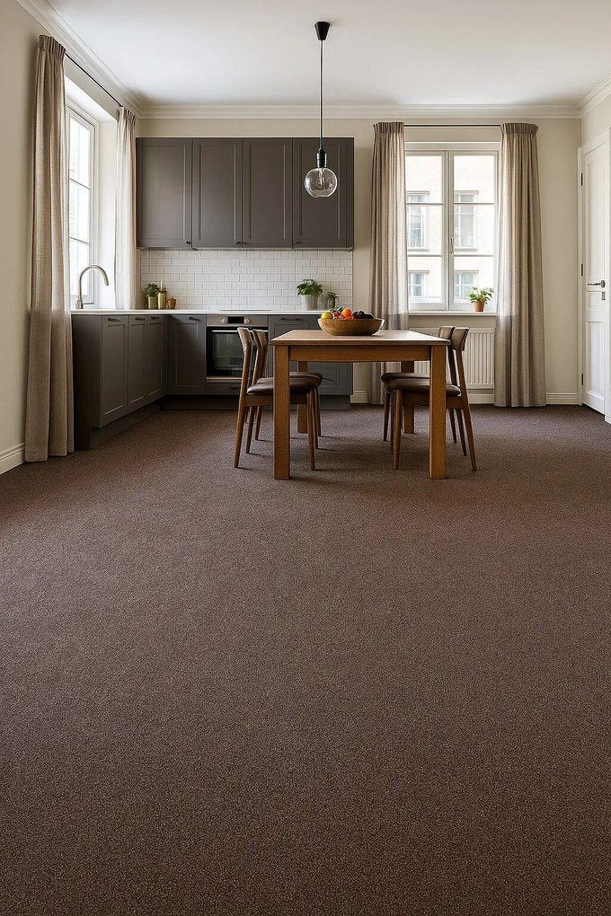 Tapibel, Metrážový koberec Cobalt SDN 64032 - AB tmavě hnědý, zátěžový, na míru, šíře 4m, hnědá, ab (mřížka), chodba / předsíň