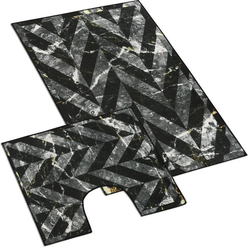 Bellatex 3D tisk sada Černá 60x100 cm, 60x50 cm (SADA)