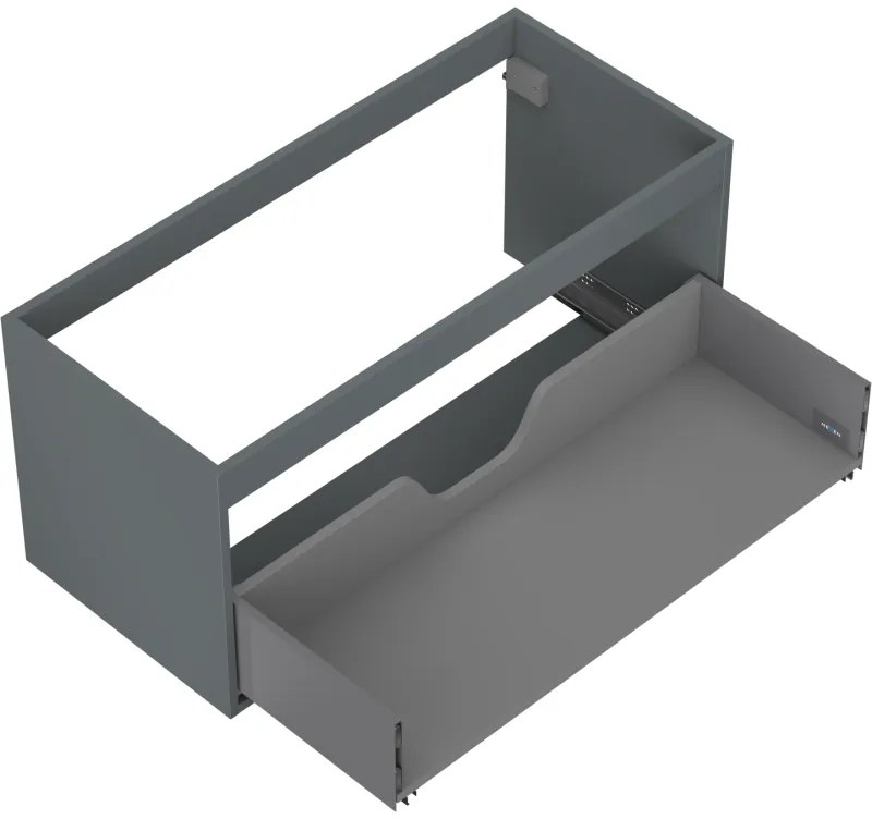 Mexen Box-A, závěsná skříňka 100 cm, 1 zásuvka, grafitová matná, 91AX0-1000-470-1-66