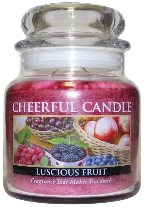 Cheerful Candle Vonná svíčka ve skle Lahodné Ovoce - Luscious Fruit, 16oz