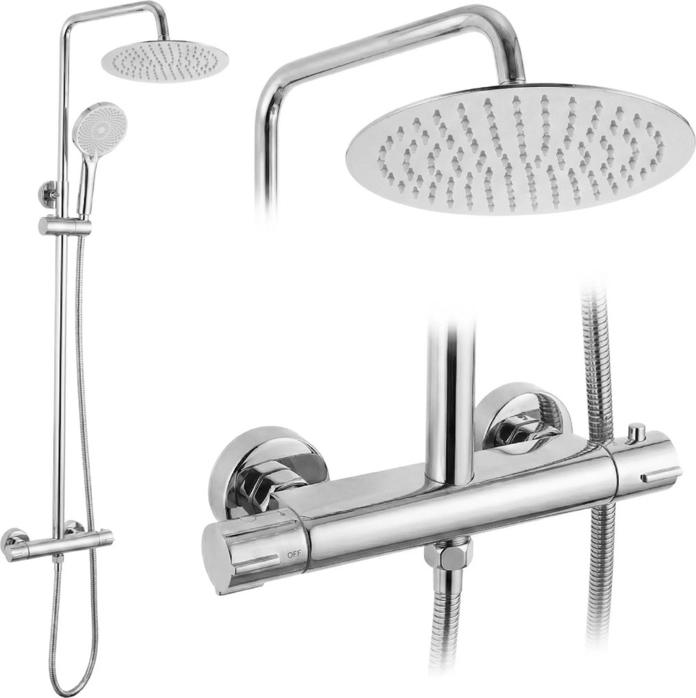 Rea Lungo, sprchový set s termostatem, chromová, Rea-P6735