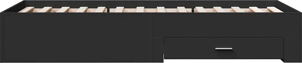 Rám postele se zásuvkami černý 75 x 190 cm kompozitní dřevo 3280441