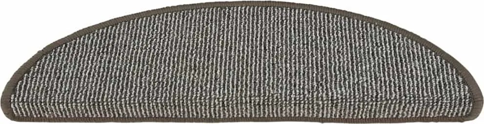 Schodové rohože 15 ks 56 x 17 x 3 cm šedé, půlkulaté 149846