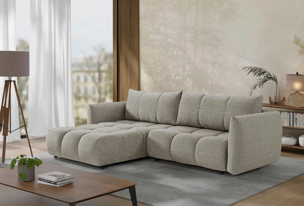 XXXLutz ROHOVÁ ROZKLÁDACÍ POHOVKA, plast, textil, kompozitní dřevo, mokka MID.YOU - Online Only sedačky - 000694010303