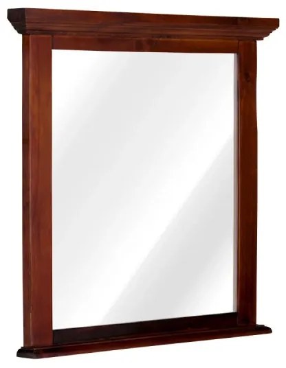 furniture-nabytek.cz - Masivní zrcadlo Catello z borovicového dřeva, hnědé, lakované – 75×70 cm