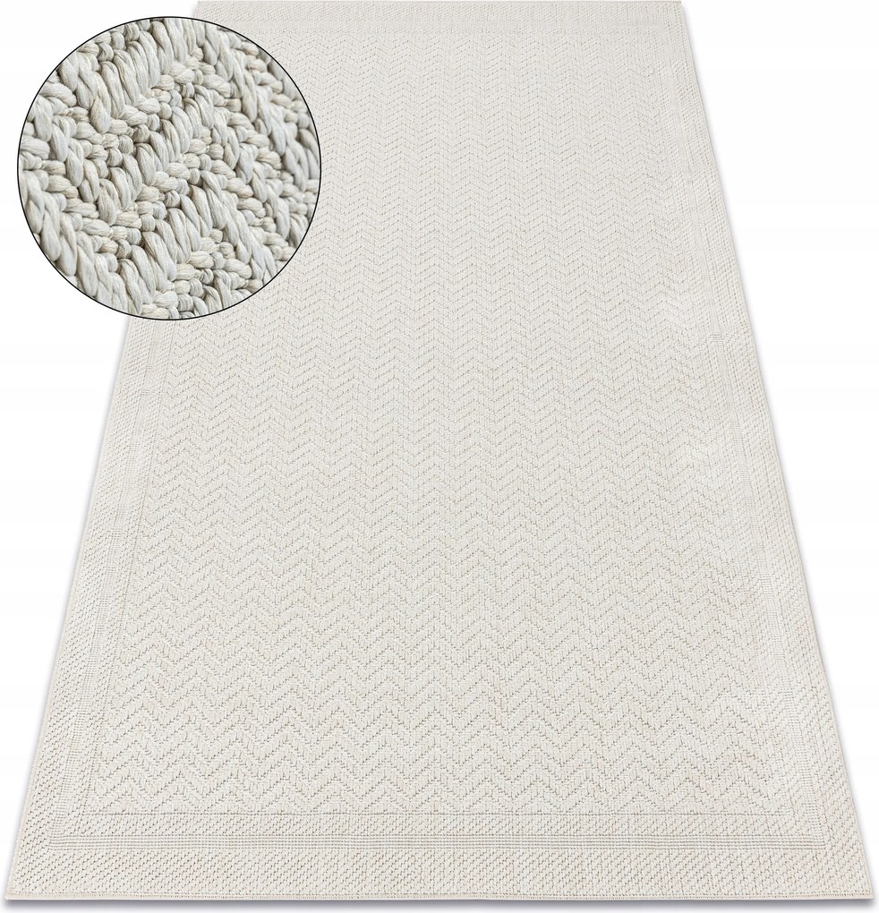 Koberec Plochý Tkaný Origi 155x220 cm Jedle krém sisal outdoor #D1462