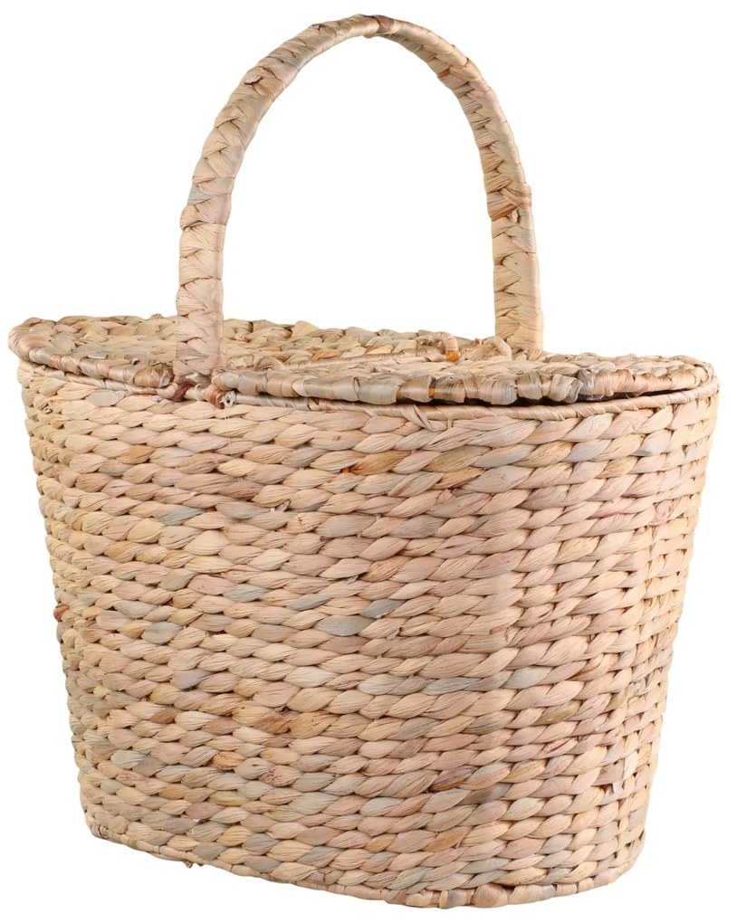 Chic Antique Piknikový koš s víkem Water Hyacinth 49 cm, přírodní barva