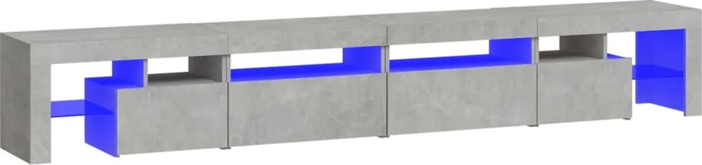 TV skříňka s LED osvětlením betonově šedá 260x36,5x40 cm 3152821