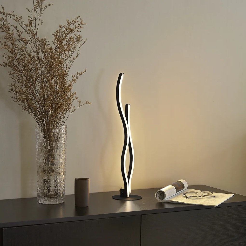 Designová stolní lampa černá vč. LED stmívatelná - Ying