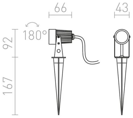 RED - Design Rendl - R10530 - LED Venkovní svítidlo GUN LED/3W/230V IP65