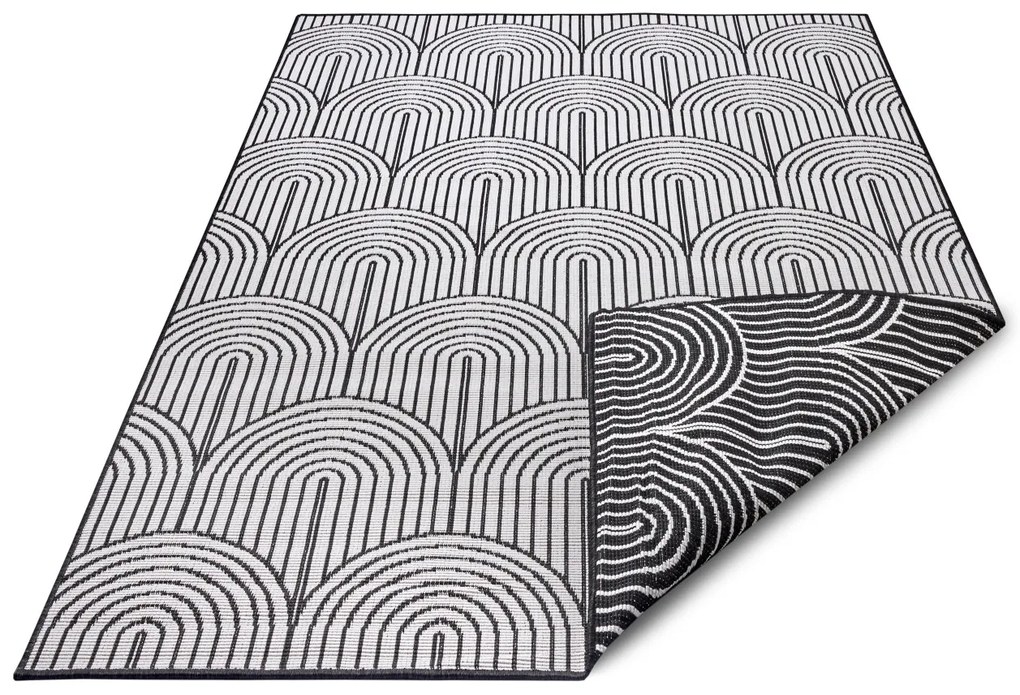 Hanse Home, Kusový koberec Pangli 105852 Black – na ven i na doma, 80x150, černobílá, chodba / předsíň