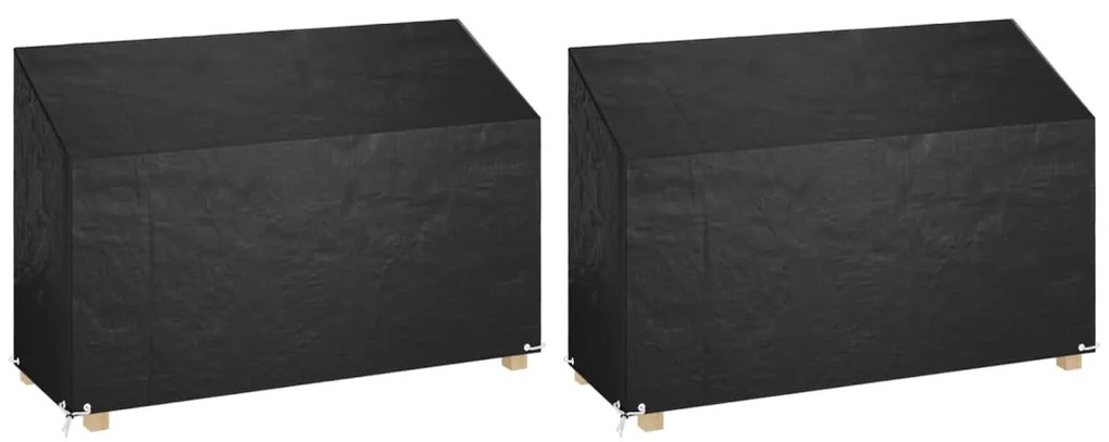 Plachty na zahradní lavice 2 ks 8 oček 190 x 70 x 70/88 cm PE 3155391