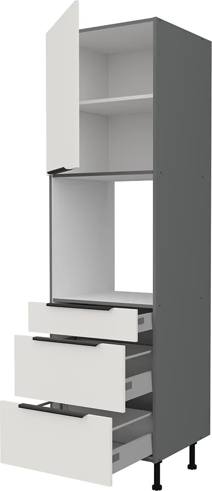 ARIA aw | vysoká skříňka 60 DPS-215 3S1F na vestavnou troubu | PREMIUM BOX | 60 cm | ANTI FINGERPRINT povrch | antracit/bílá
