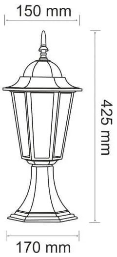 Venkovní lampa 1xE27/20W/230V IP43 42,5 cm černá