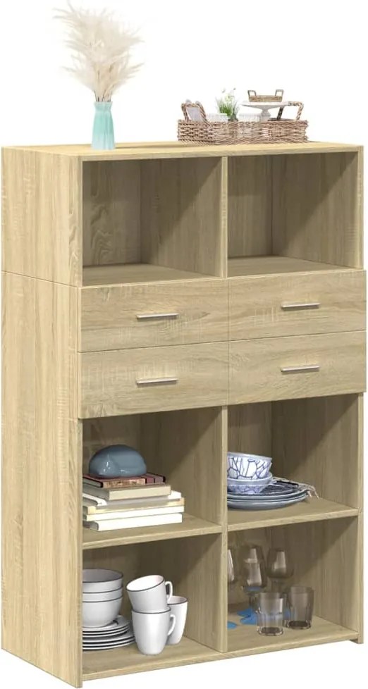 Skříň highboard dub sonoma 80 x 42,5 x 124 cm kompozitní dřevo 3281387