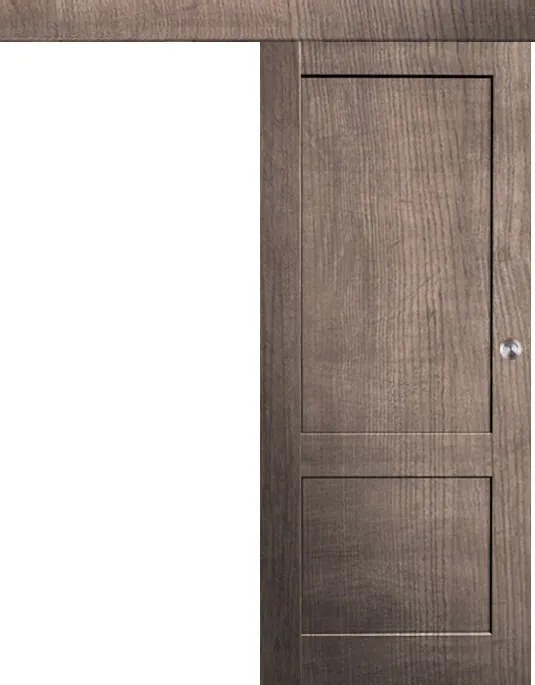 posuvné interiérové dveře na stěnu vasco doors LISBONA plné, model 1 Průchozí rozměr: 70 x 197 cm, Orientace dveří: Levé dveře, Dekor: Dub skandinávský