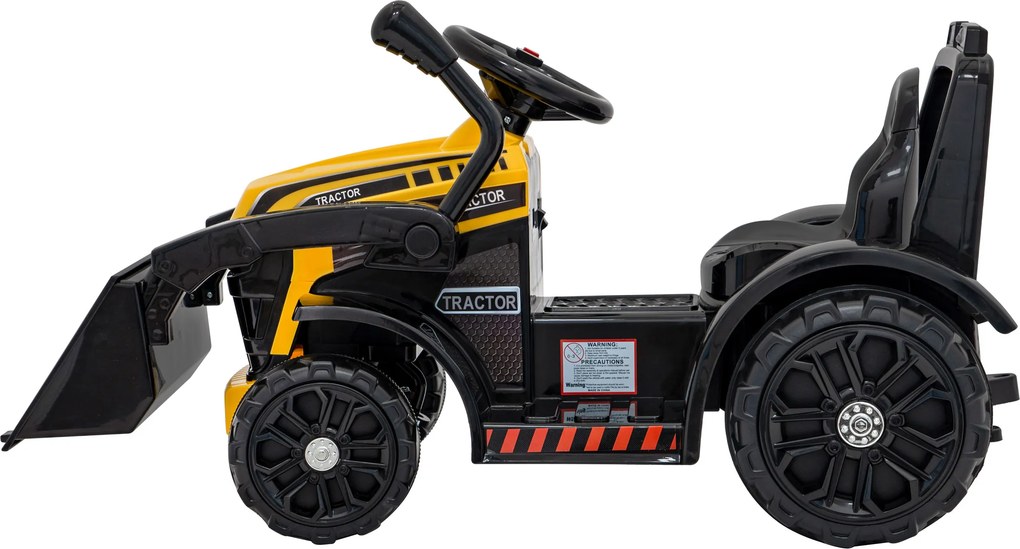 Ramiz Traktor buldozer G320 pro nejmenší děti žlutý + pohyblivá lžíce + melodie + klakson + LED světla