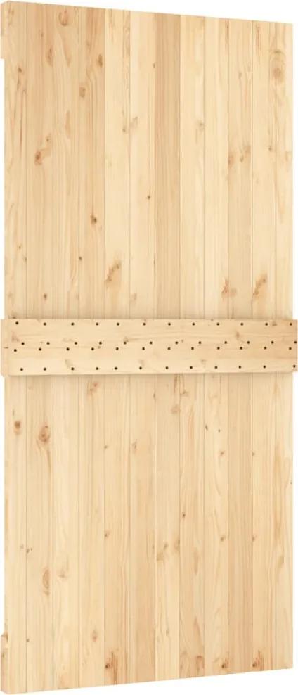 vidaXL Posuvné dveře s kováním 100 x 210 cm masivní borové dřevo [3203196]