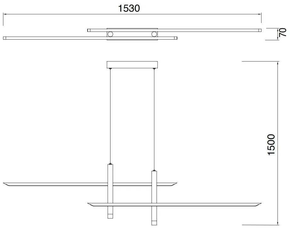 Mantra Esparta, moderní závěsné svítidlo LED 50W 3000K bílá/zlatá, délka 153cm