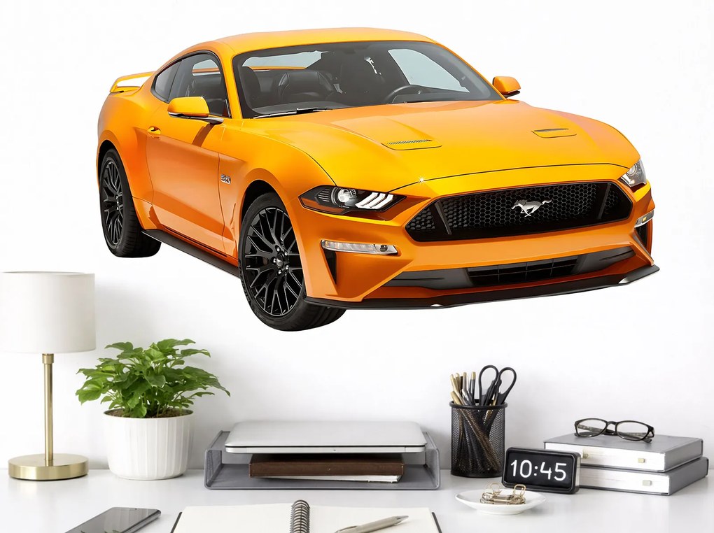 Ford Mustang textilní přelepitelná samolepka na zeď 221 x 119 cm
