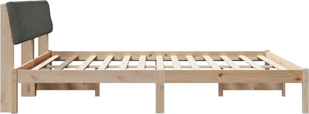Rám postele s čelo hnědá a tmavě šedá 200 x 200 cm 3394339